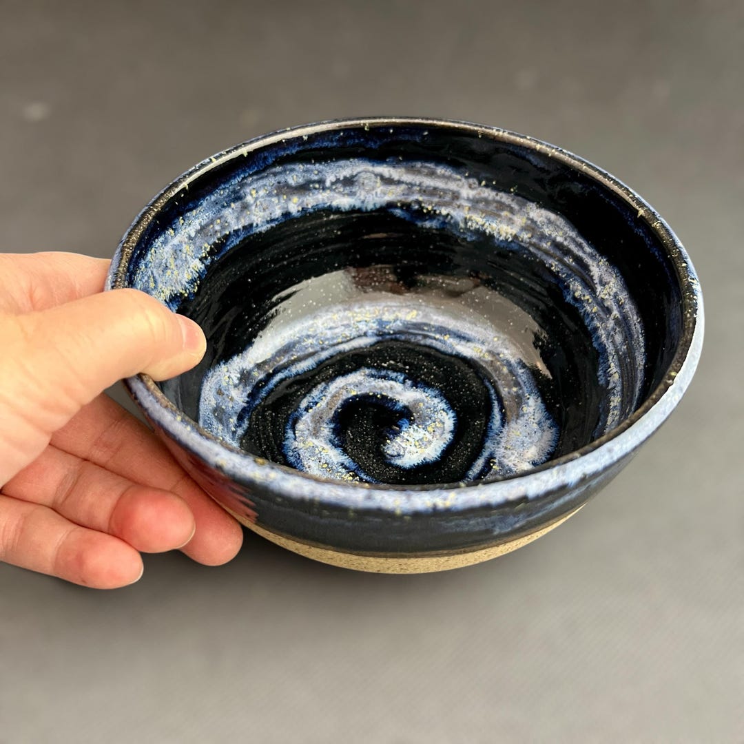 Swirl Bowl, Blue Spiral Bowl, Ceramic Bowl, Unique Pottery - Etsy