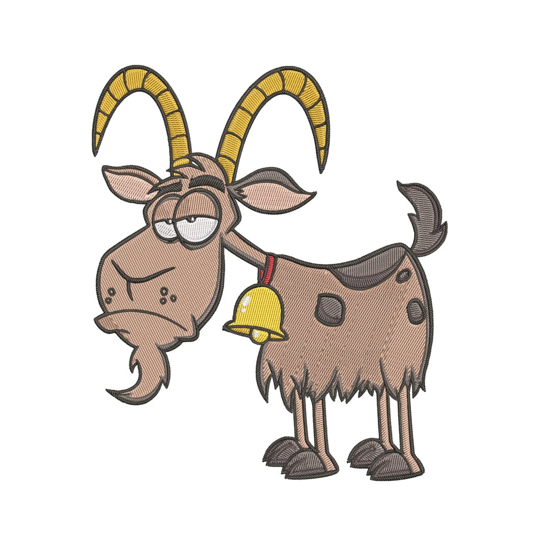 Grumpy Goat Embroidery Design: Machine Embroidery File (instant ...