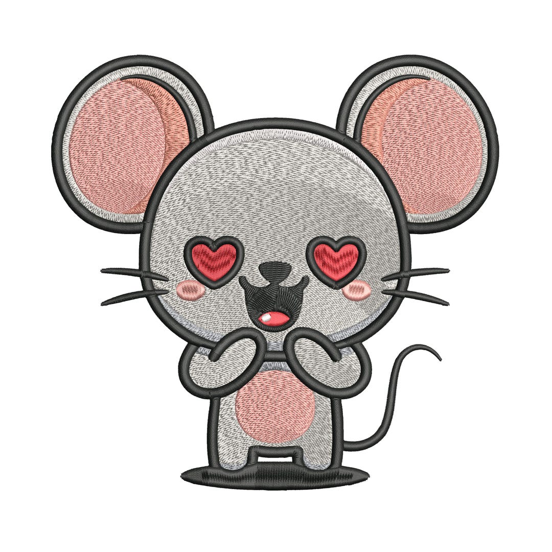 Cute Mouse Embroidery Designs Machine File 3 Sizes Baby Mouse Digital ...