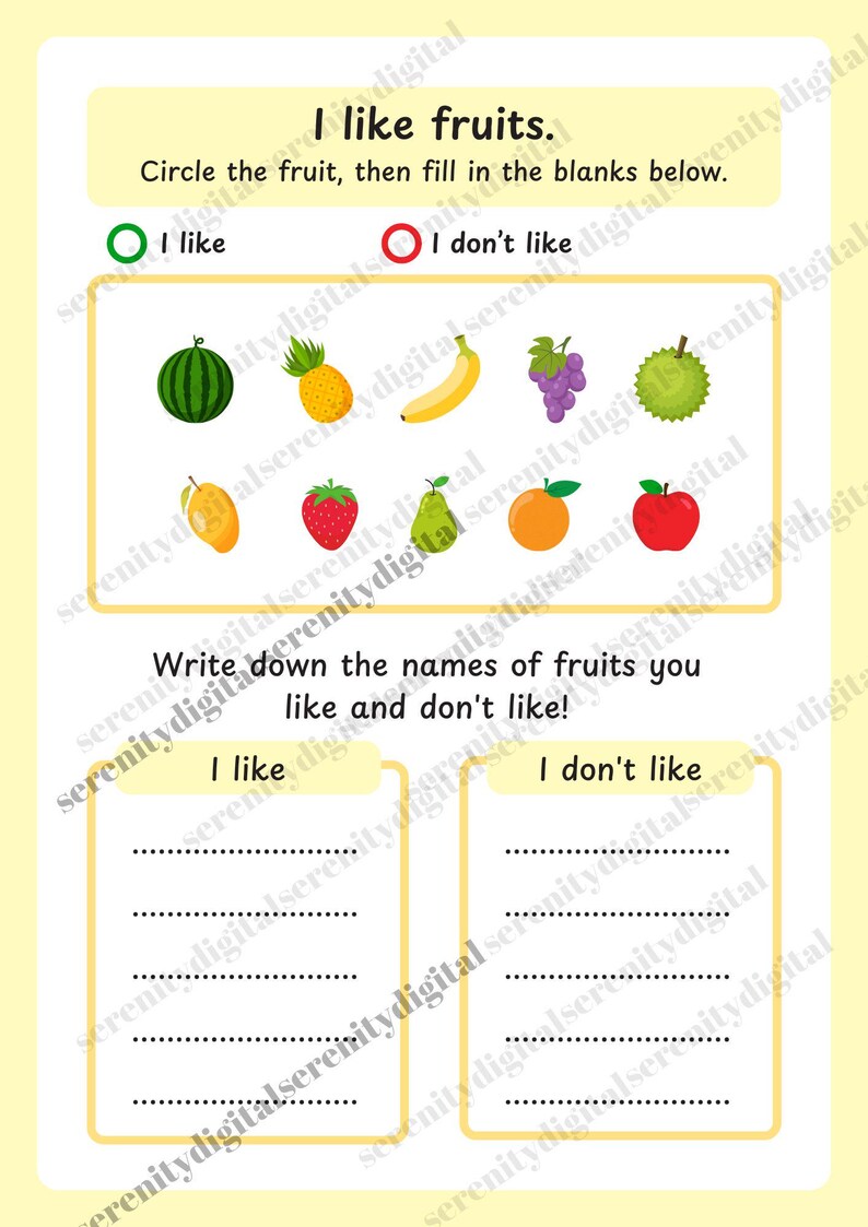 Fruit-themed Coloring Book for Kids | Cute & Colorful Illustrations ...