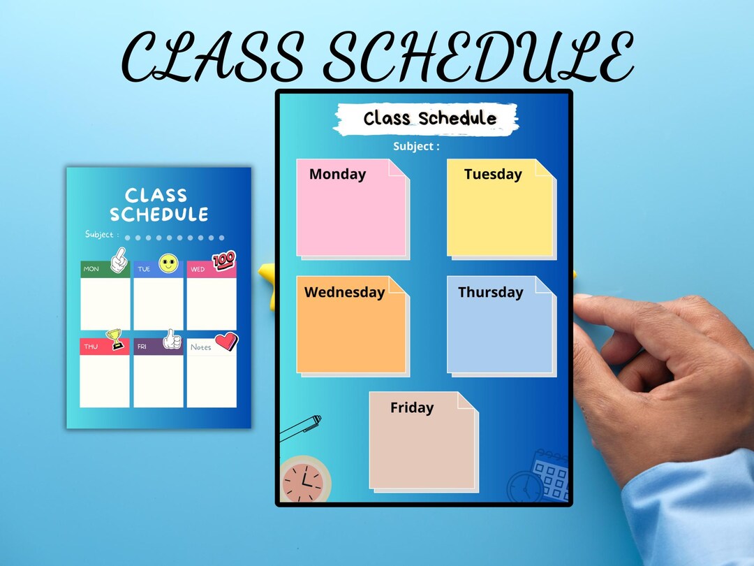 Printable Class Schedule Template – Organize Your School Day With Ease ...