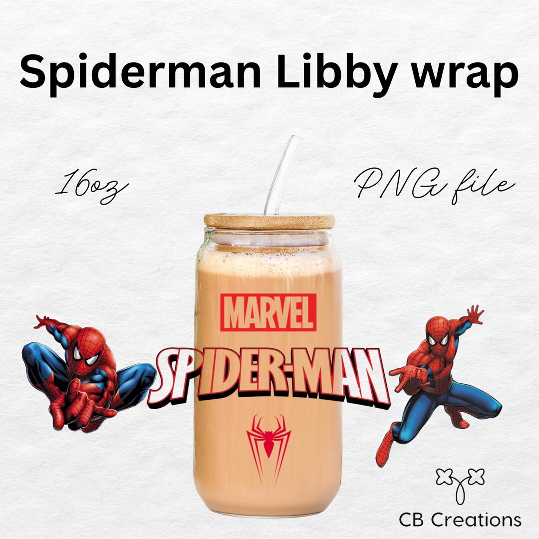 Spiderman 16oz Libby Glass Wrap - Etsy