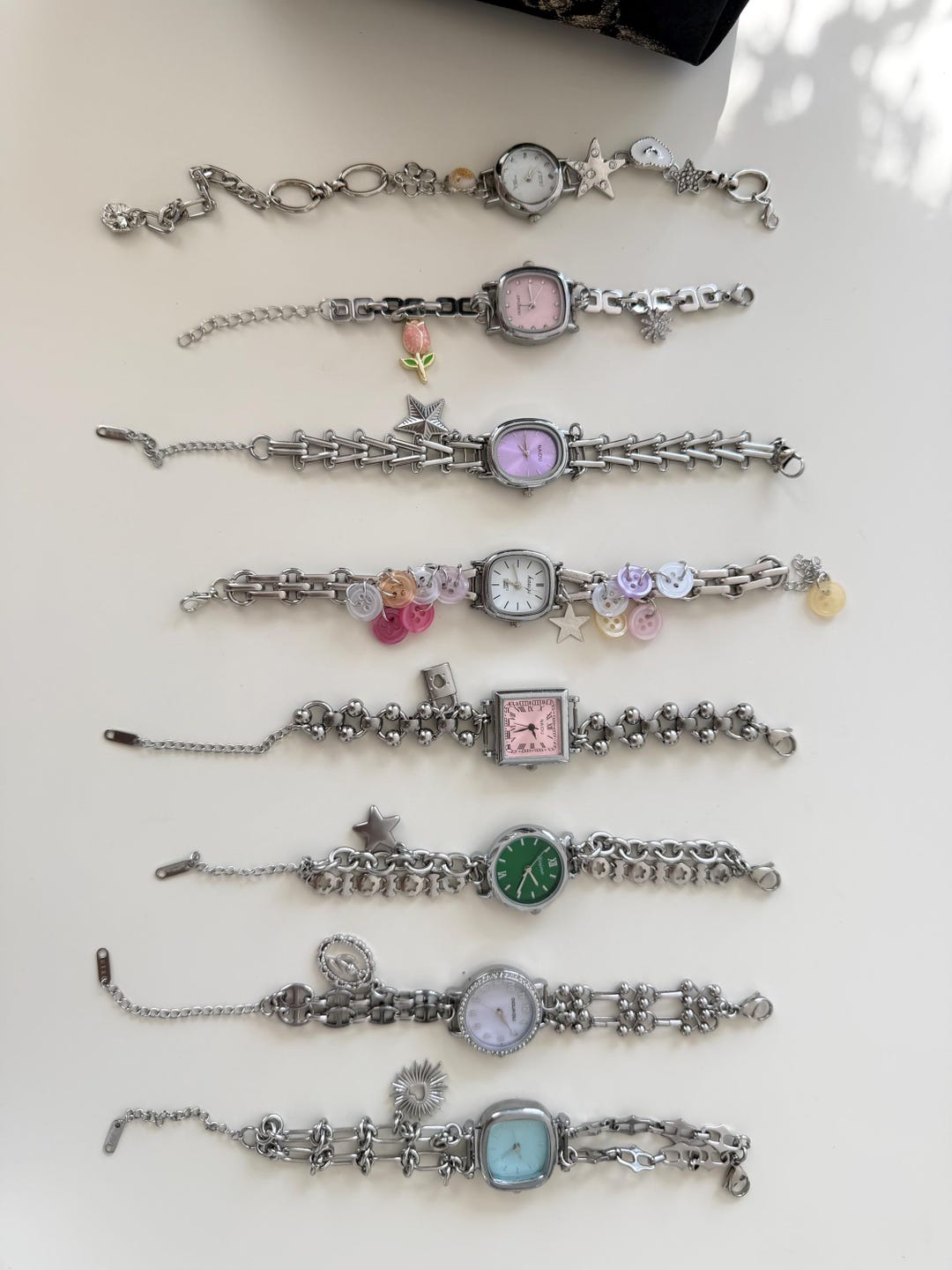 Colorful Watch Bracelet,macaron Watch Dial,y2k Button Bracelet,star ...