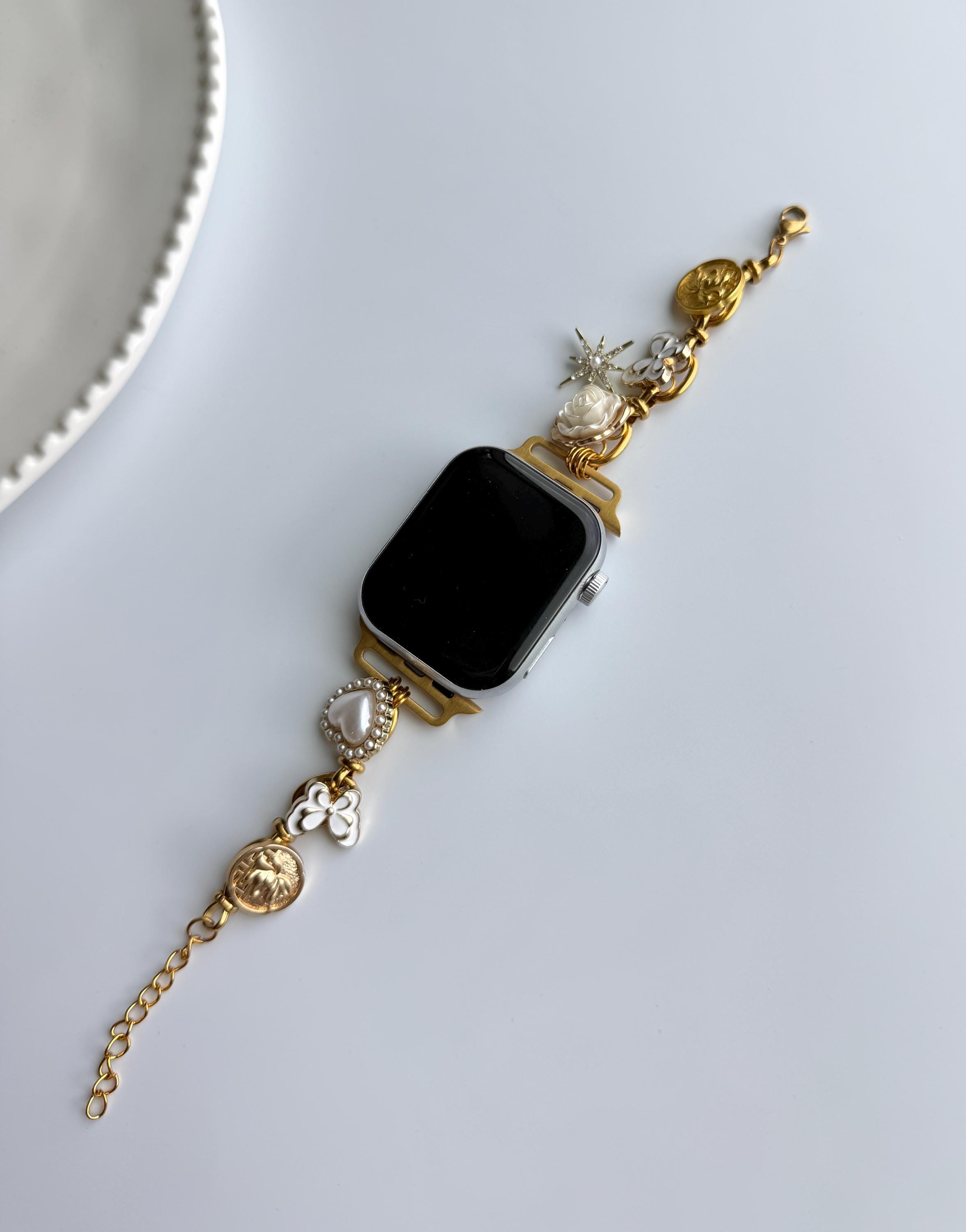 Vintage Charm Apple Watch Strap,gemstone Smartwatch Band,pearl Watch ...