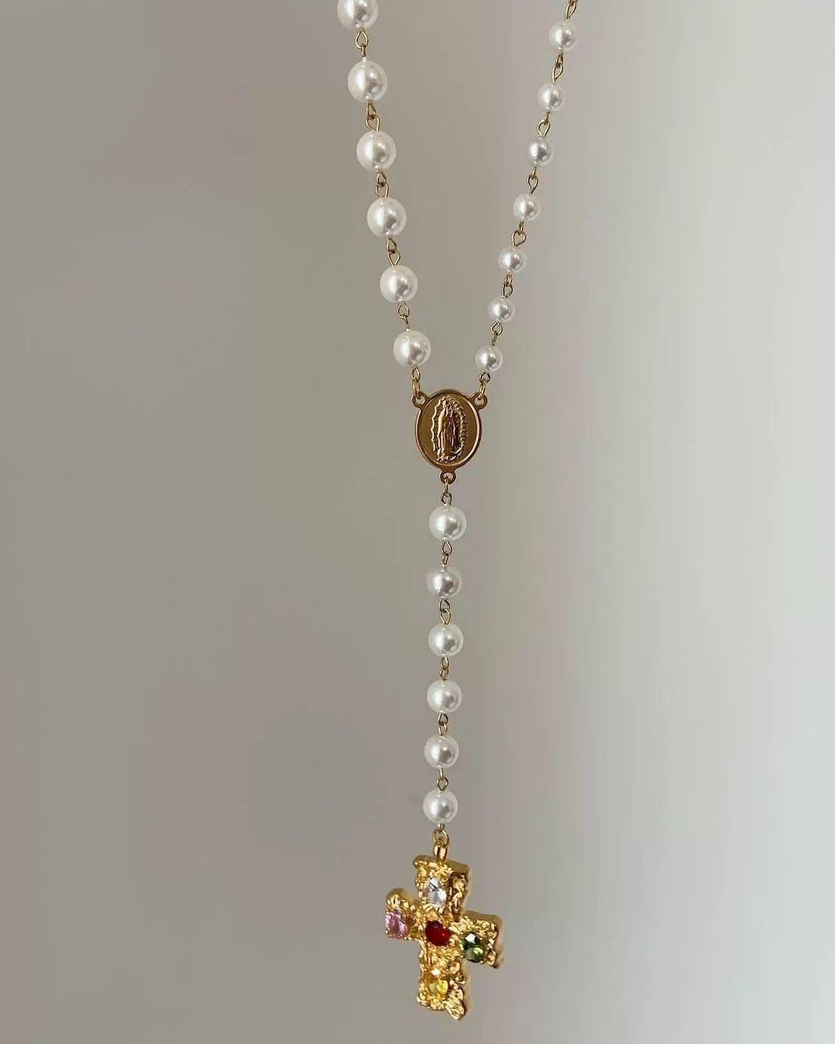Elegant Pearl Watch Choker Necklace, Gold Watch Necklace, Red Heart ...