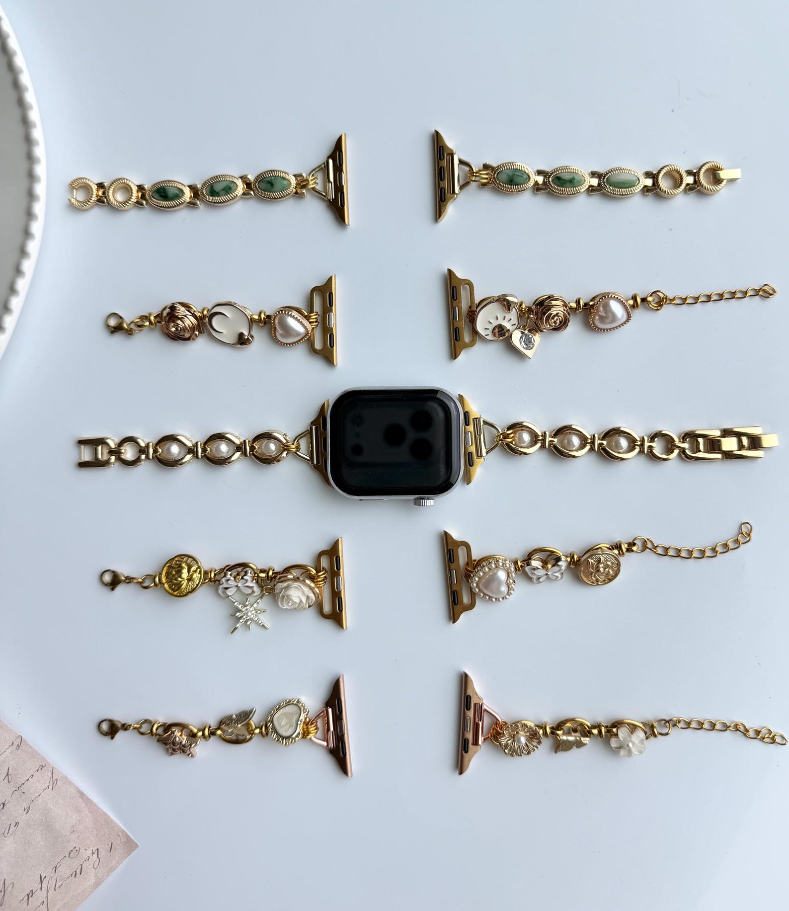 Vintage Charm Apple Watch Strap,gemstone Smartwatch Band,pearl Watch ...