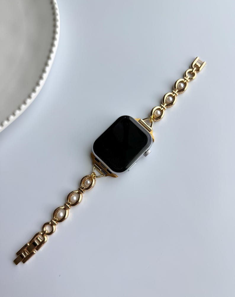 Vintage Charm Apple Watch Strap,gemstone Smartwatch Band,pearl Watch ...