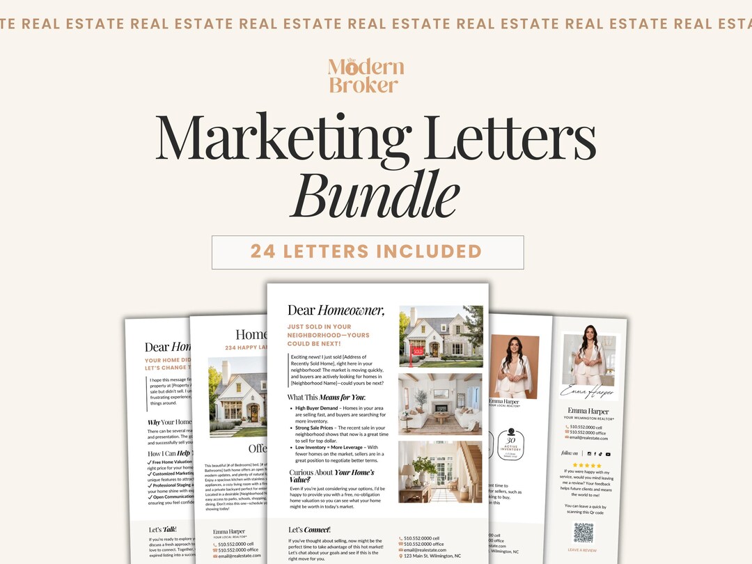 Real Estate Farming Letter Bundle | Real Estate Marketing | Real Estate ...