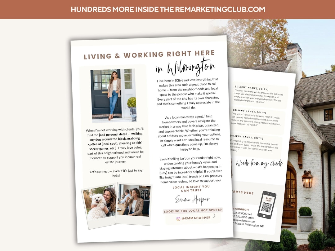 Real Estate Introduction Flyer Template – Editable Canva Front & Back ...