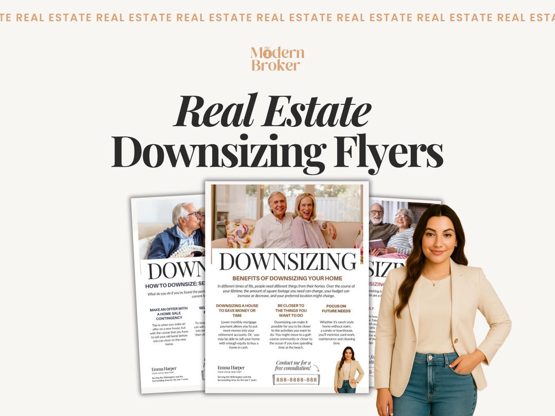 Downsizing Flyers for Seniors | 3 Real Estate Templates | Editable ...