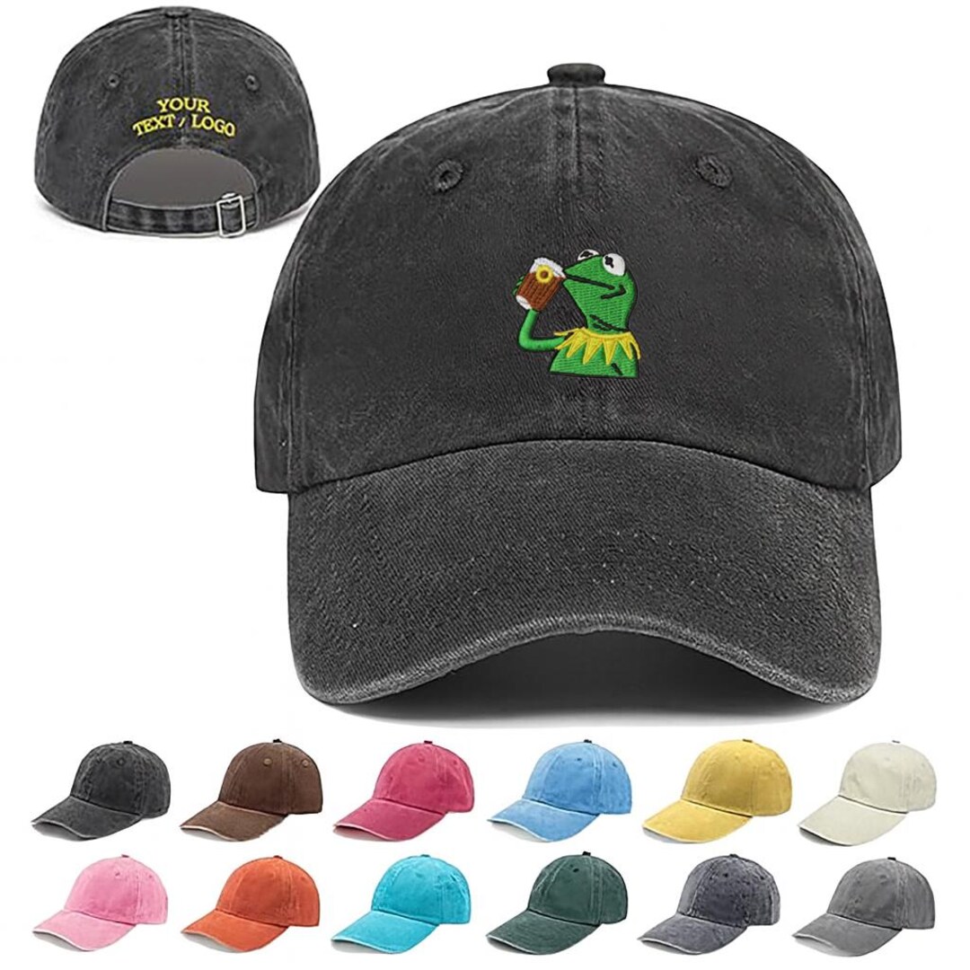 Adjustable Kermit the Frog Embroidered Baseball Cap Unisex Classic Dad ...