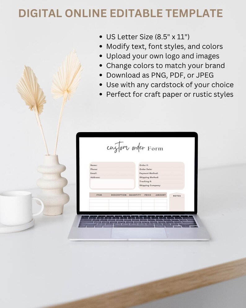 Editable Order Form Template | Craft Business Order Sheet | Printable ...
