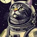 Retro Space Cat | Printable Poster Design - Etsy