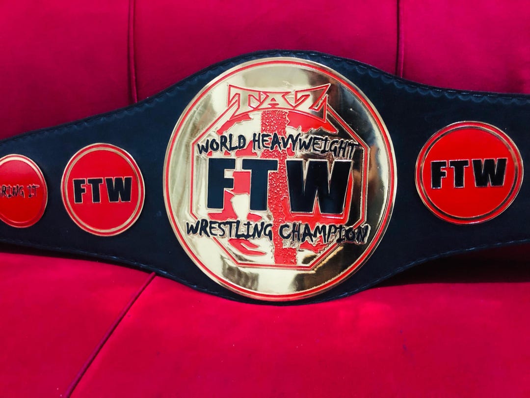 Ftw Wrestling Championship Belt Zinc Plates With Real Leather Strap - Etsy