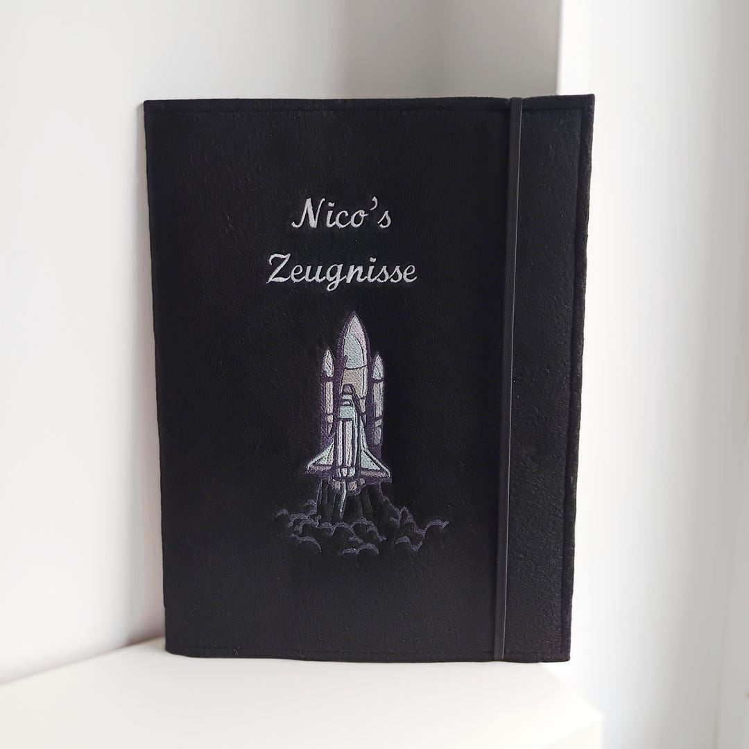 Personalized Spaceship/rocket Report Card Folder With Embroidered Name ...