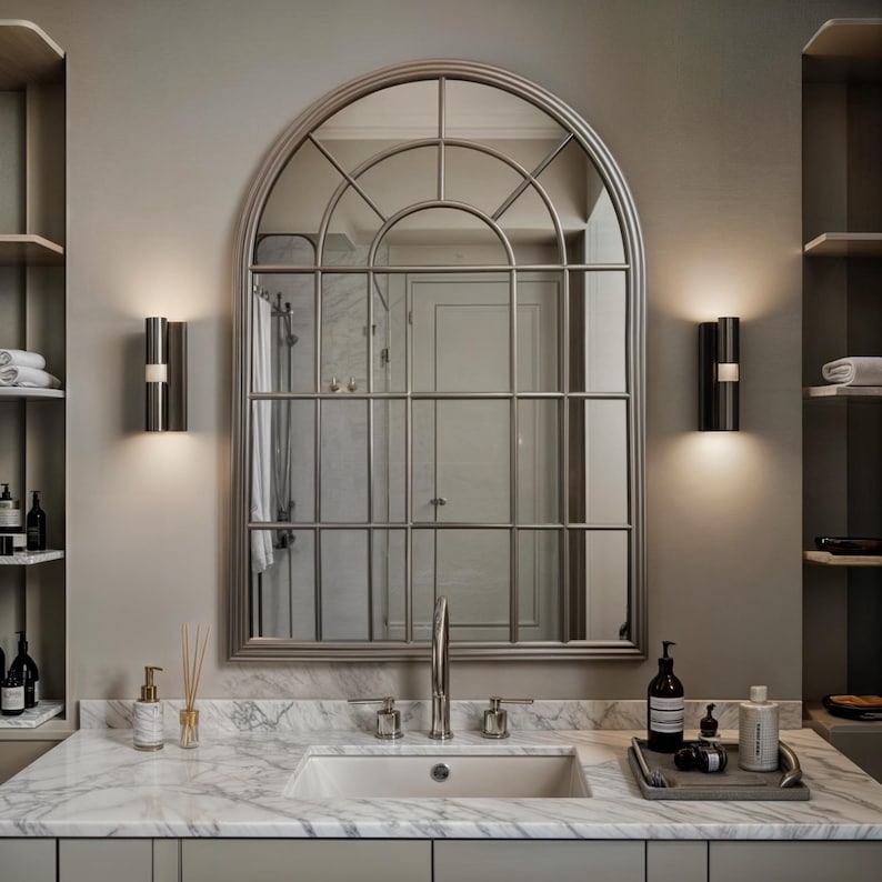 Gothic Arched Window Pane Wall Mirror – Cathedral Style Arch Wall ...