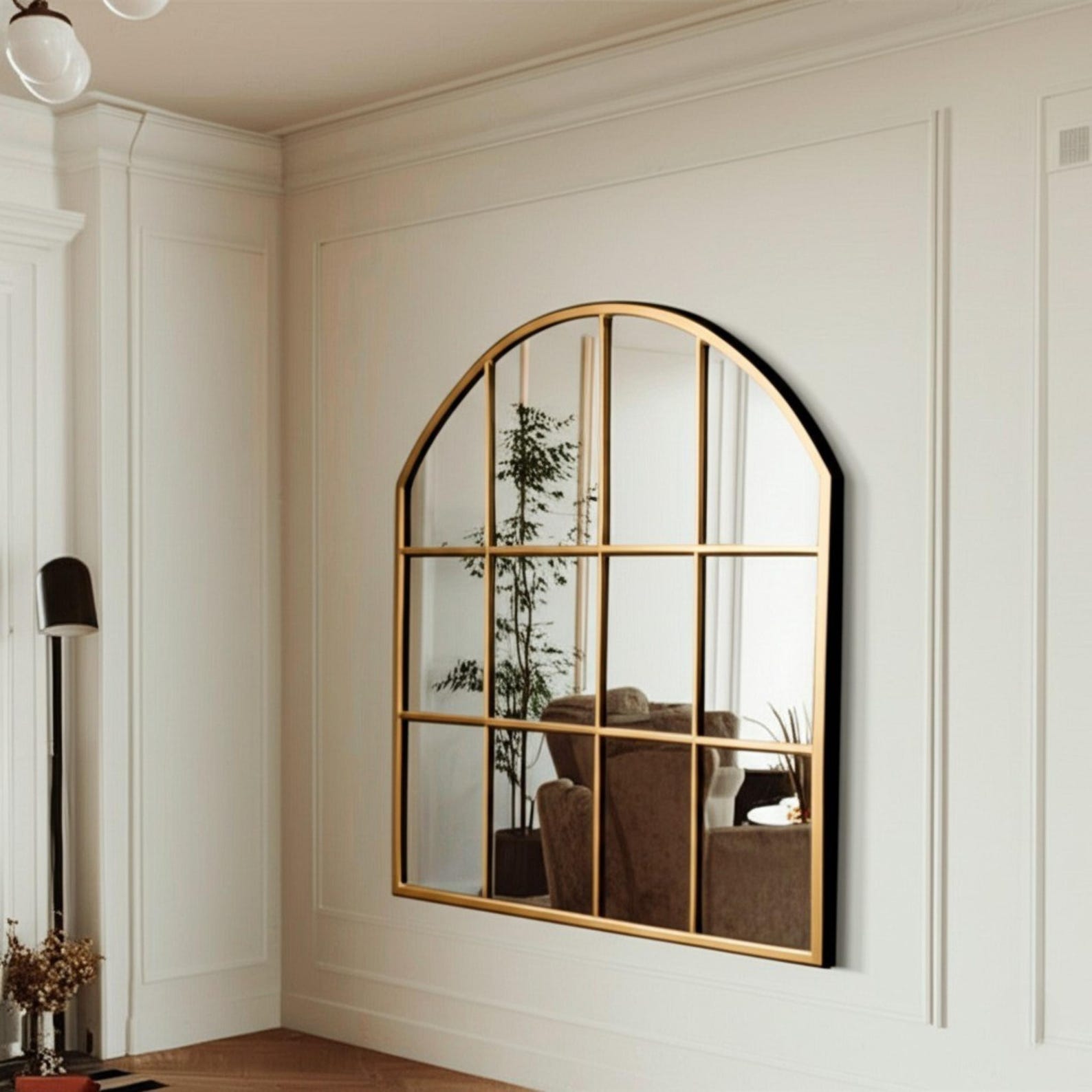 Gothic Arch Window Pane Mirror: Black Frame Wall Decor - Etsy