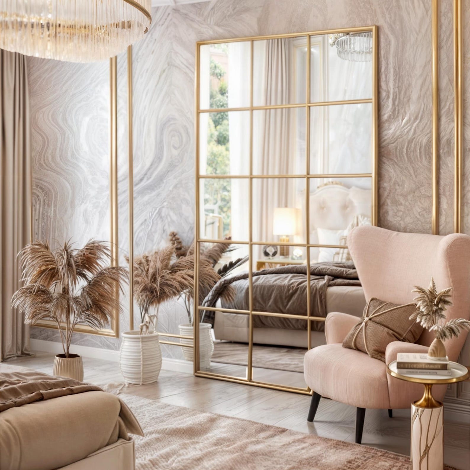 Window Wall Full-length Mirror - Elegant Outdoor Decorative Wall Window ...