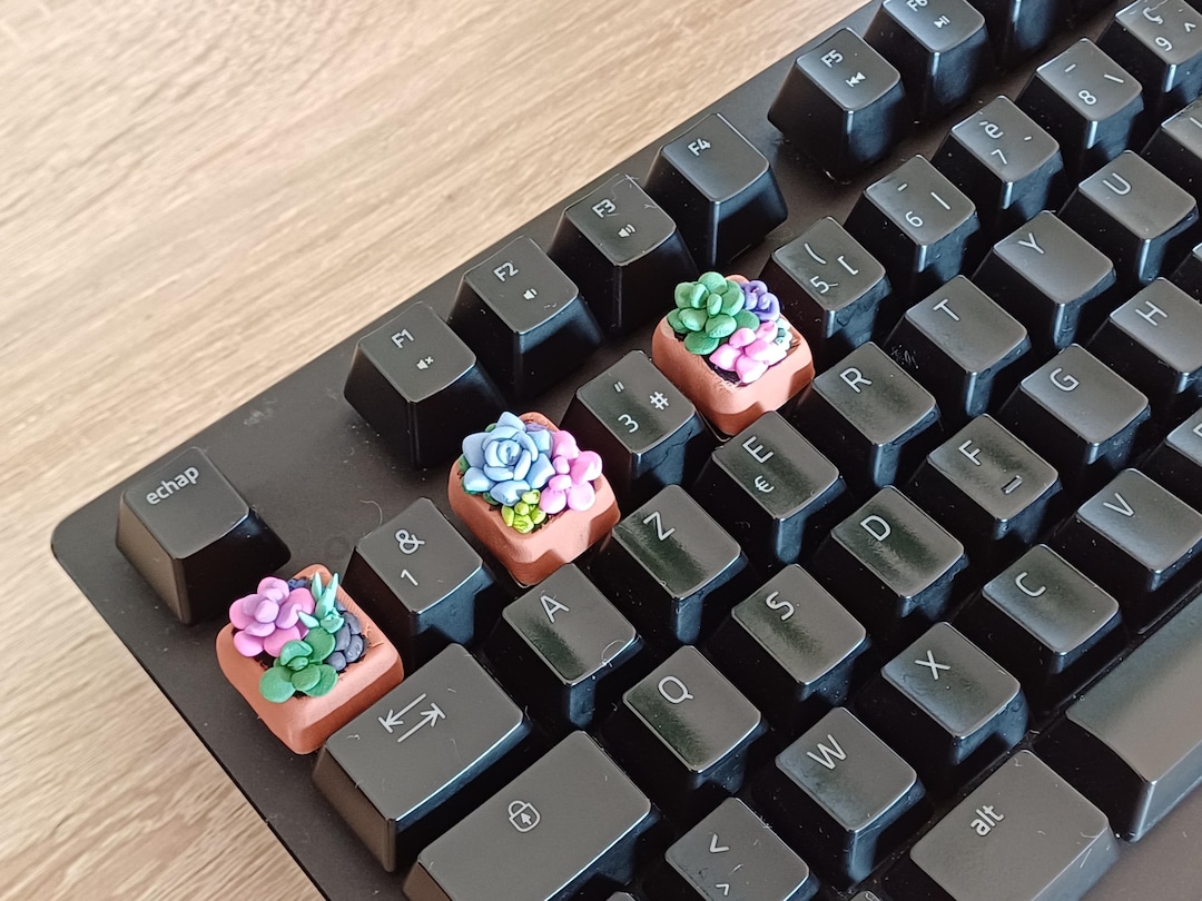 Set of 3 Succulent Keycaps Handmade by Artist Rom Klay for Mechanical Keyboards - Etsy