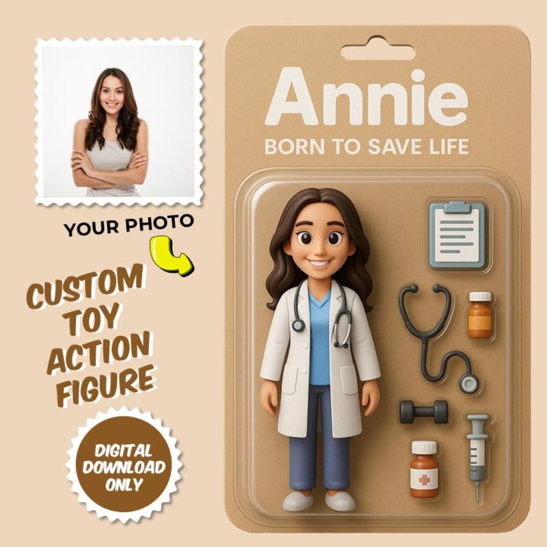 Custom 3D Toy Figure, Toy Box Style Portrait, Collectible Action Figure ...