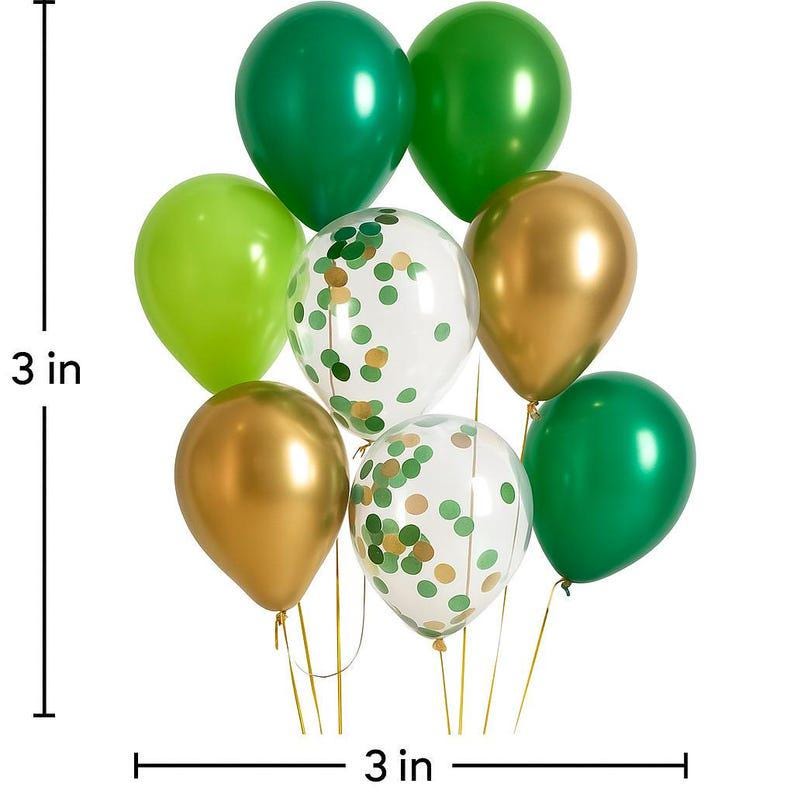 50pcs Balloons Neon Green Forest Green Confetti Balloon With Ribbon ...