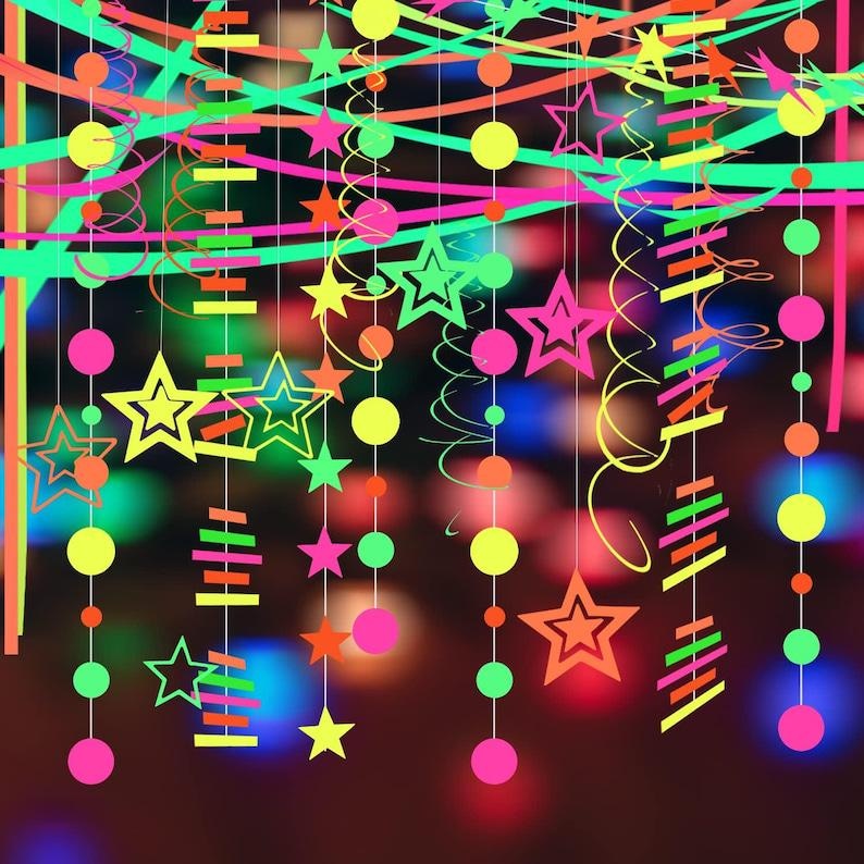 508 Feet Crepe Paper Neon Streamers Glow in the Dark Party Supplies and ...