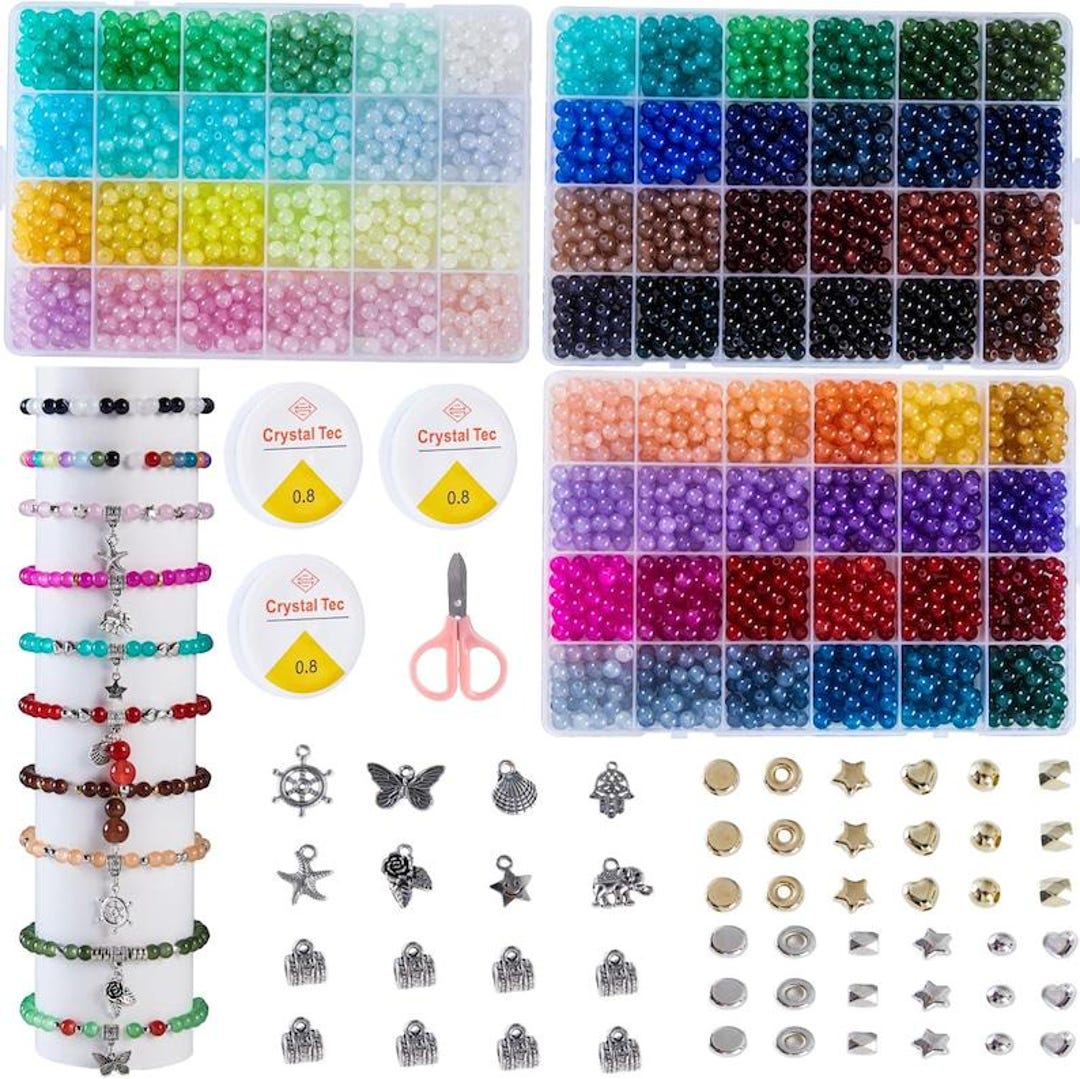 72 Colors 6mm Glass Beads, for Jewelry Making,3000pcs+ Round Crystal ...