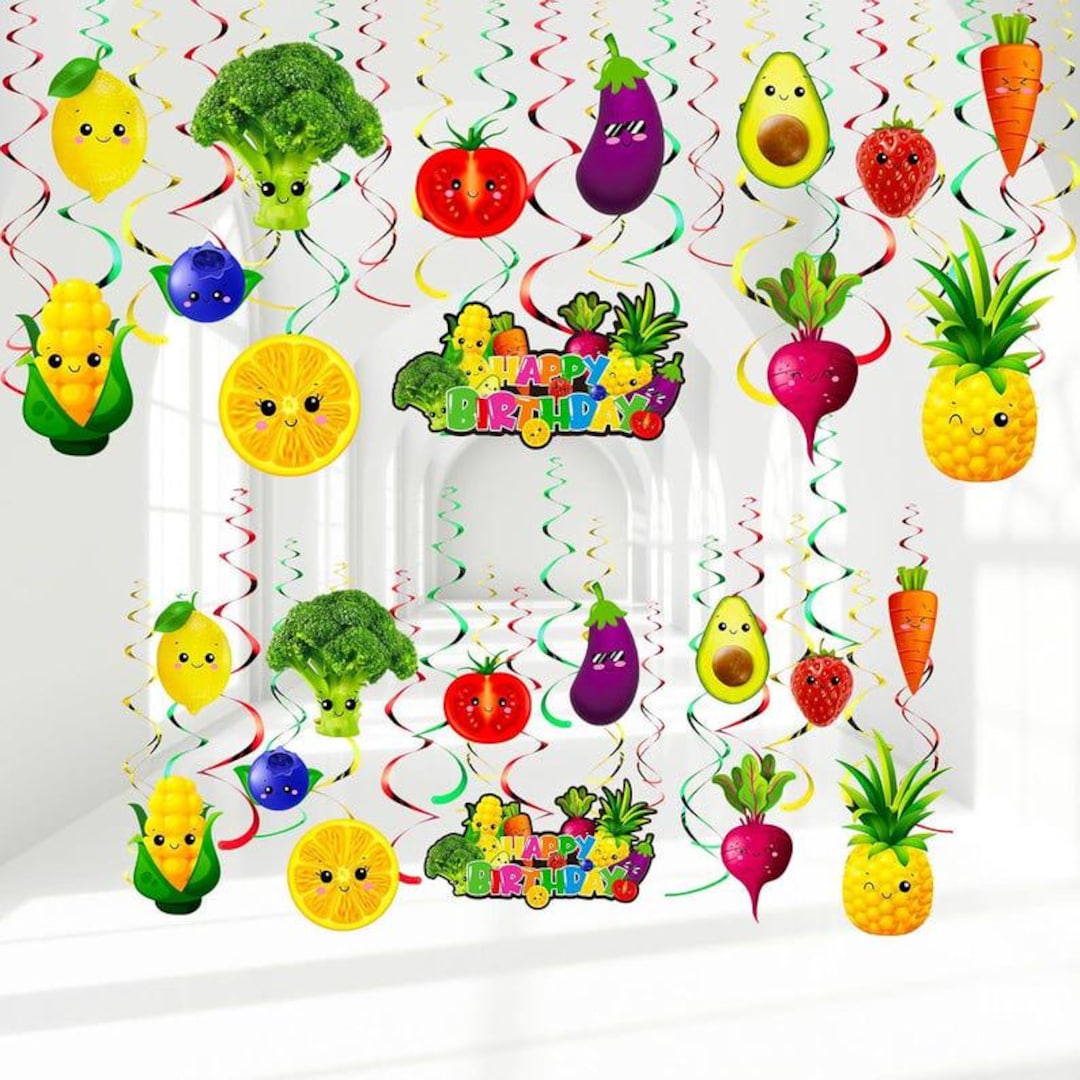 Hey One Bear Fruit Birthday Party Decoration Dancing Fruit Hanging ...