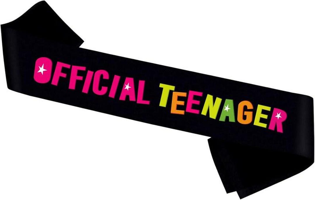 Official Teenager Sash, Colorful Sash Happy 13th Birthday Party ...