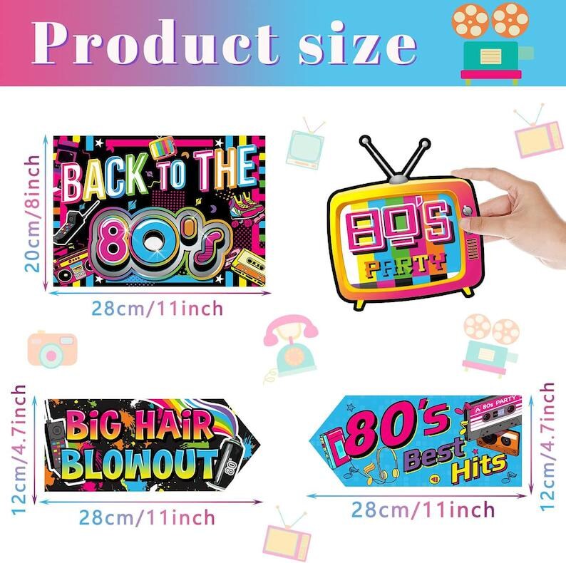 80's Party Sign Back to 80s Theme Photo Booth Props Retro Party ...