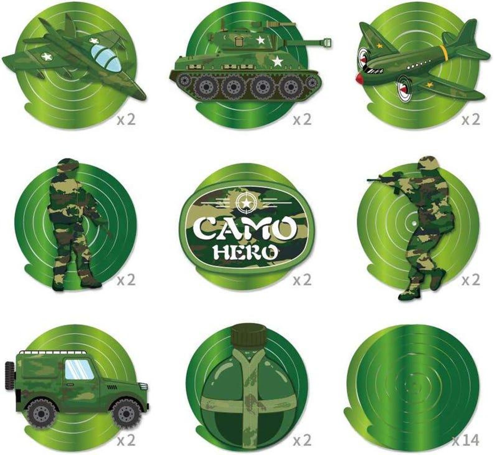 Camo Hanging Swirl Decorations, Army Party Supplies, Camouflage ...