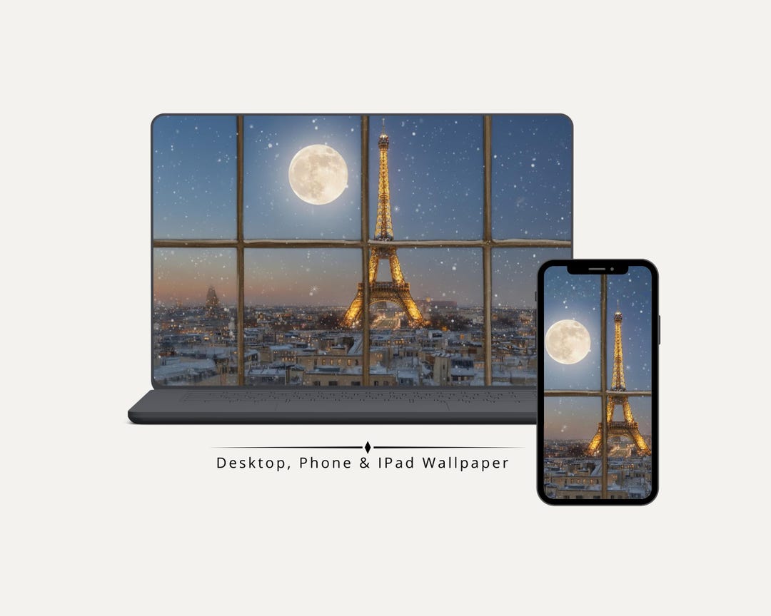 Paris Winter Window Wallpaper, Eiffel Tower Night View Desktop, Phone ...