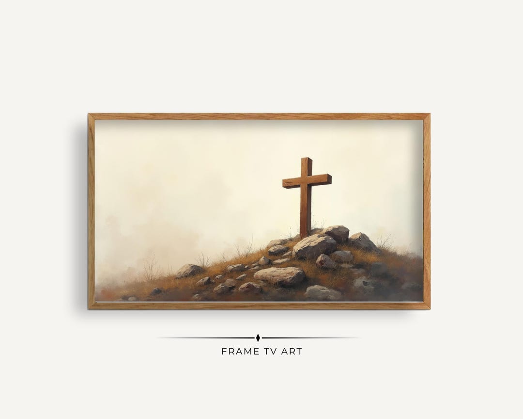 Christian Holy Cross Digital Download Art, Religious Artwork TV Frame ...