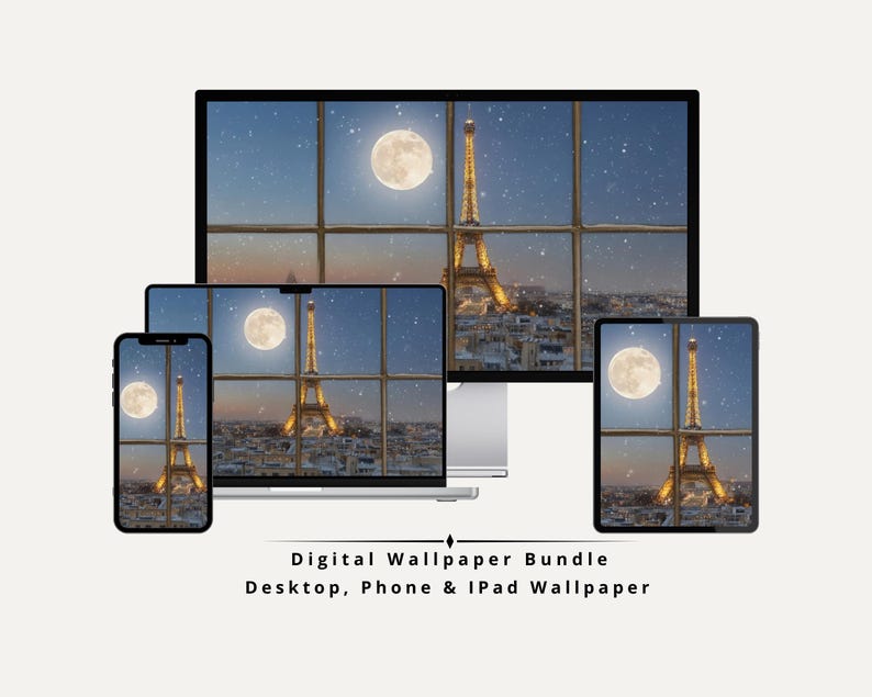 Paris Winter Window Wallpaper, Eiffel Tower Night View Desktop, Phone ...