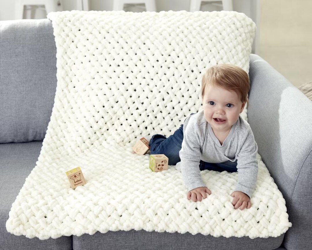 Criss Cross Baby Blanket Pattern – Loop Yarn Baby Blanket PDF – Bernat ...