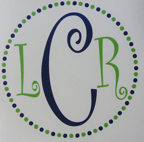 Items similar to Dot Circle Car Monogram on Etsy