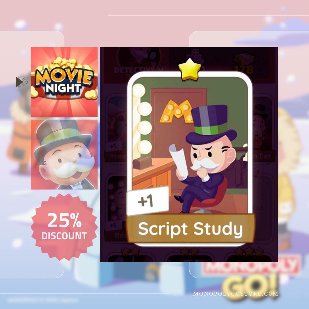 Script Study 1 Star Set 5 Monopoly Go Stickers 1 Piece - Etsy