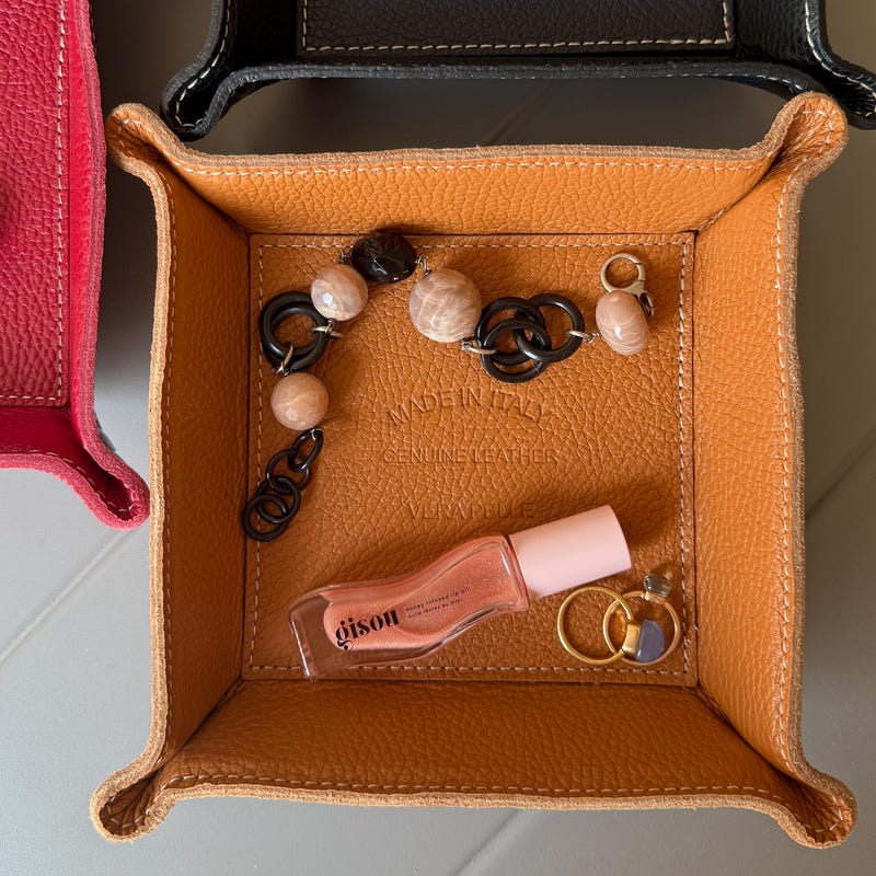 Italian Leather Catchall - Etsy