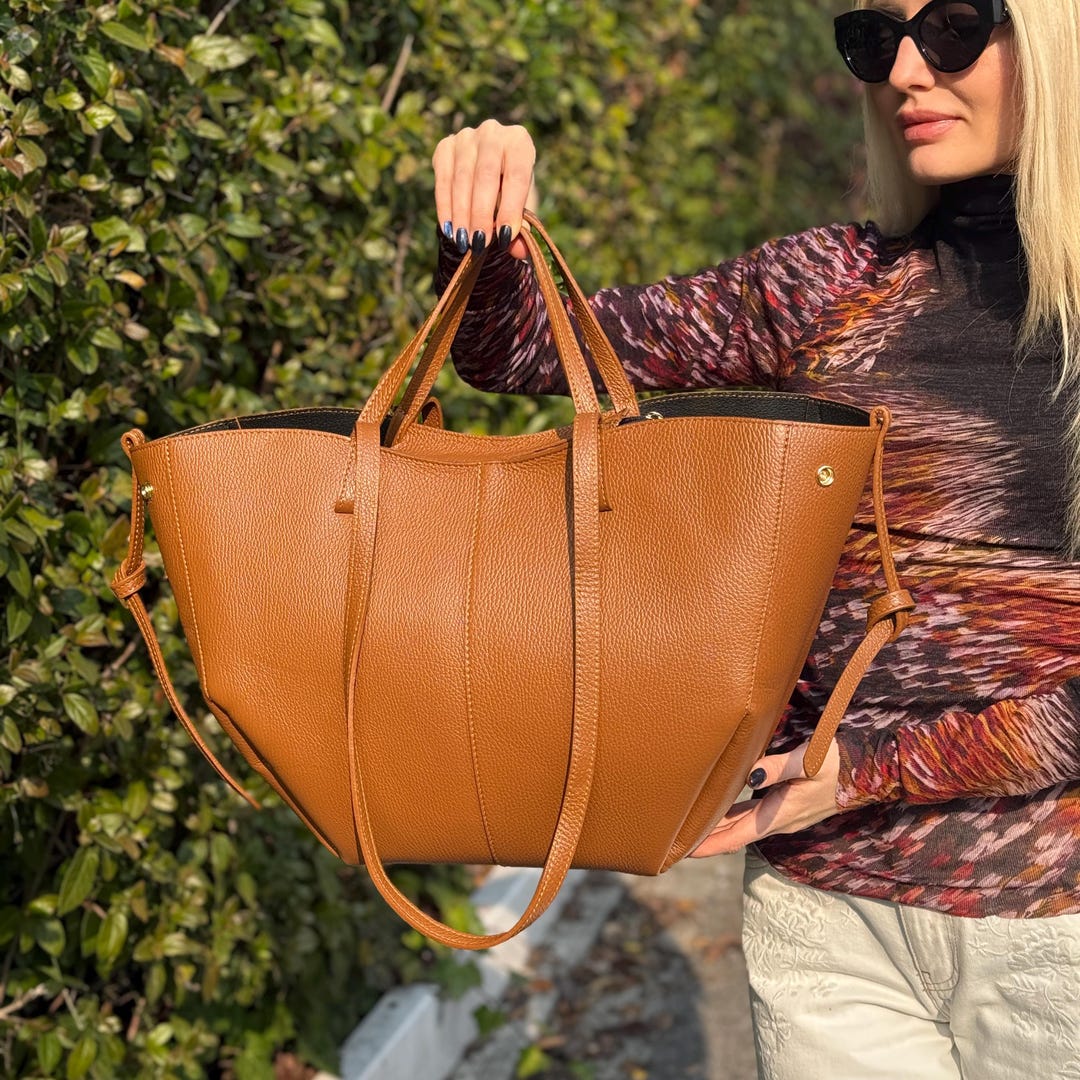 Italian Handmade Leather Tote, Designer Italian Leather Handbag ...