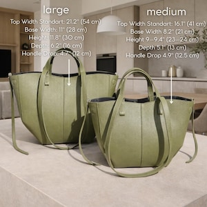 Handmade Italian Leather Tote Bag – Structured Leather Shoulder Bag ...