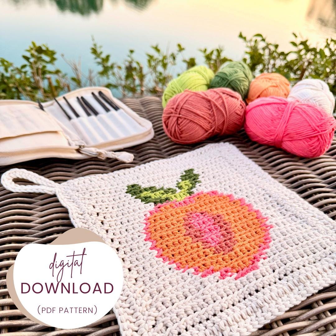 Peach Crochet Pattern PDF | Dishcloth or Washcloth | Fruit Crochet ...