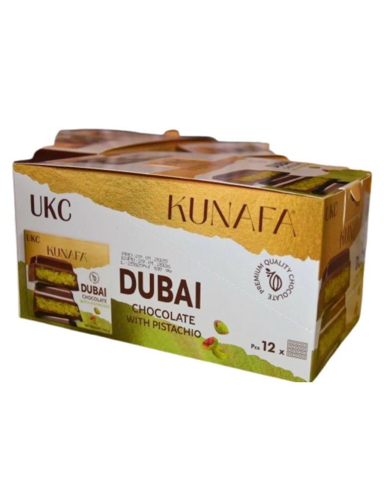 Pistachio Kunafa Chocolate Bar - Premium Dubai Chocolate (100g) - Etsy