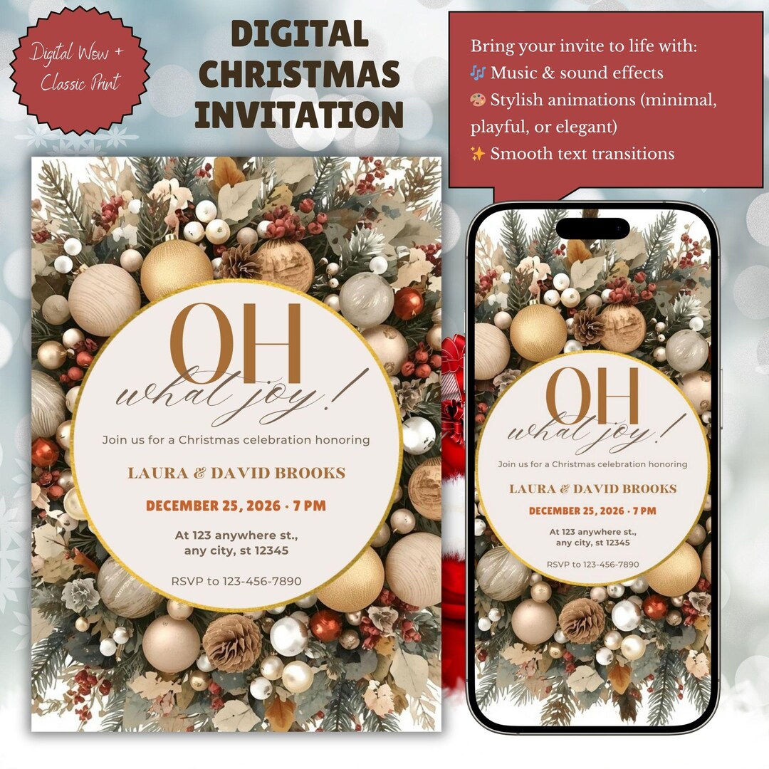 Animated Christmas Invitation | Holiday Party Invite | Digital ...