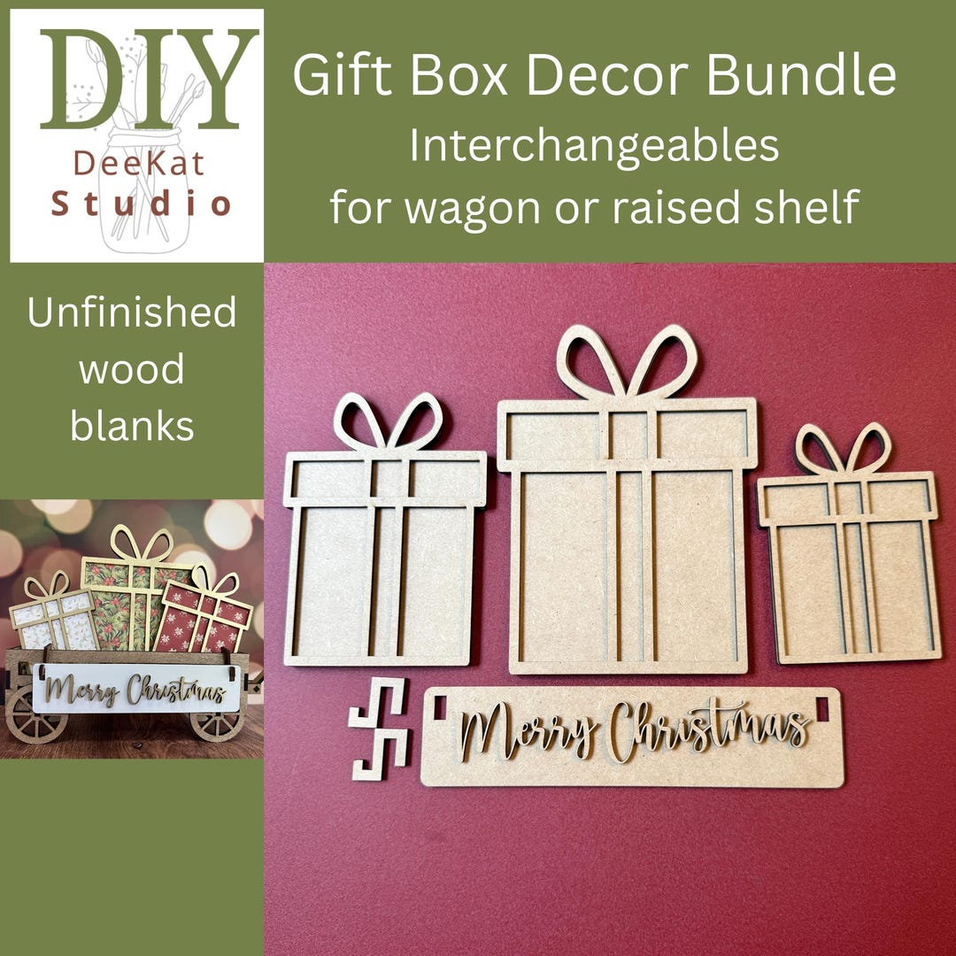 DIY Christmas Gift Box Insert Kit | Unfinished MDF Decor - Etsy