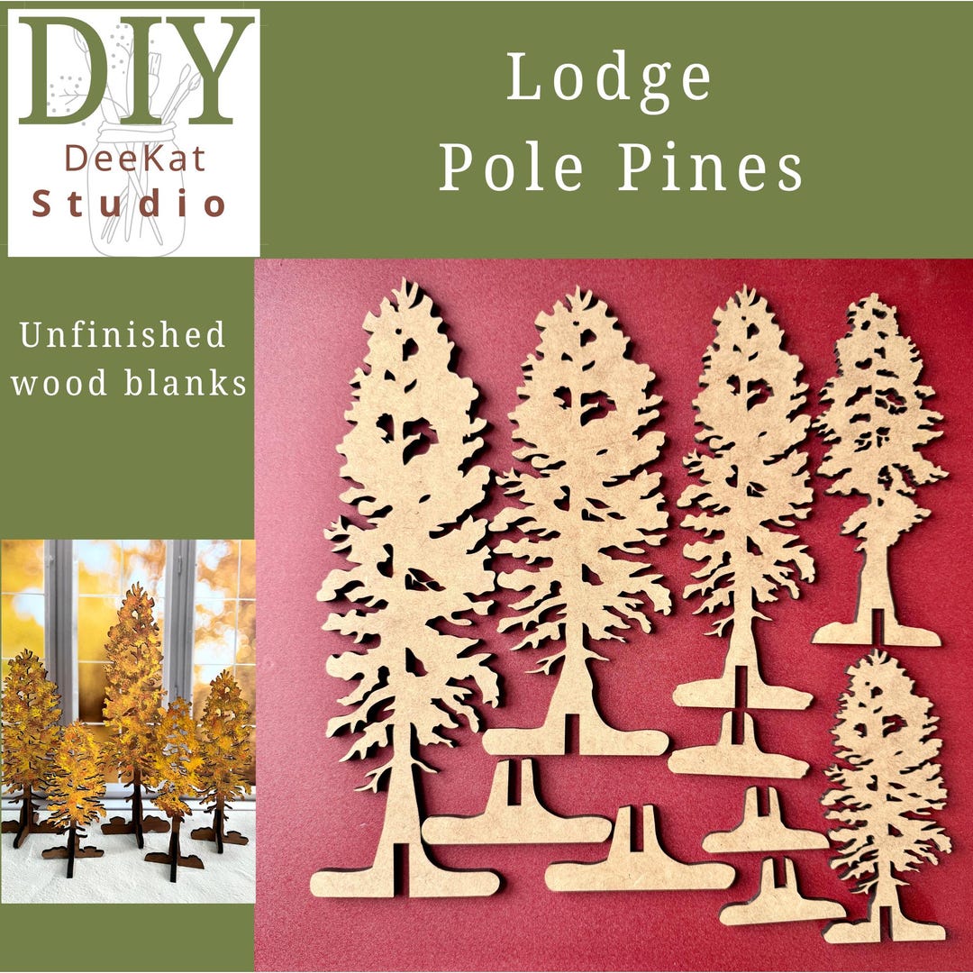 DIY MDF Lodge Pole Pine Tree Decor - Unfinished MDF Wood Craft Kit - Etsy