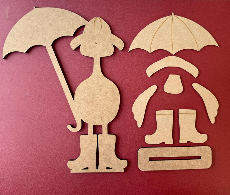 DIY Duck With Umbrella Shelf Sitter, Unfinished MDF, Spring Decor ...