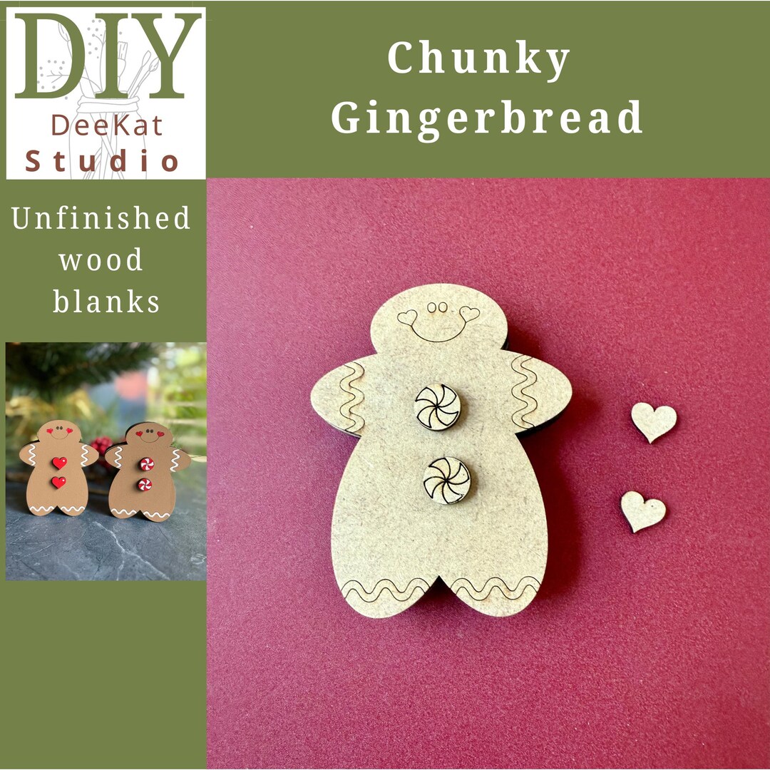 DIY Chunky Gingerbread Shelf Sitter, Unfinished Kit, Christmas Decor - Etsy