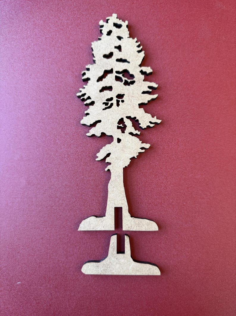 DIY MDF Lodge Pole Pine Tree Decor - Unfinished MDF Wood Craft Kit ...