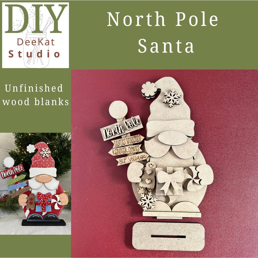 DIY Santa Gnome MDF Wood Kit: North Pole Christmas Decor - Etsy