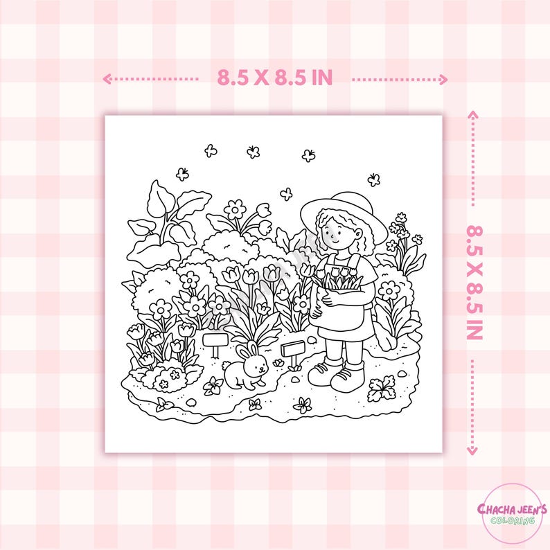 Cottagecore Coloring Pages: Cozy Spring Garden Scenes (PDF Download) - Etsy